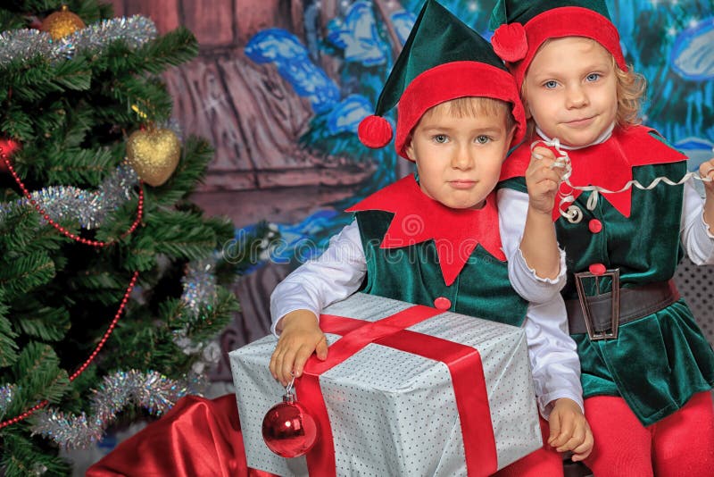 Elf children stock photo. Image of december, cute, childhood - 21863508