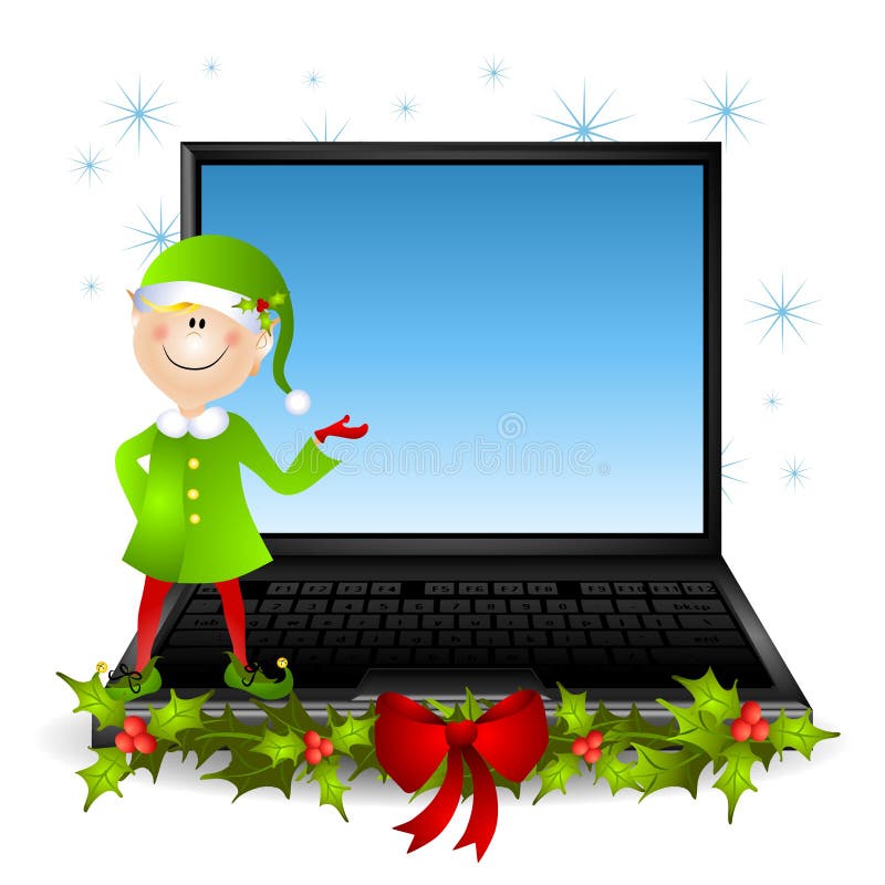 Santa Claus Laptop Computer 2 Stock Illustration - Illustration of ...