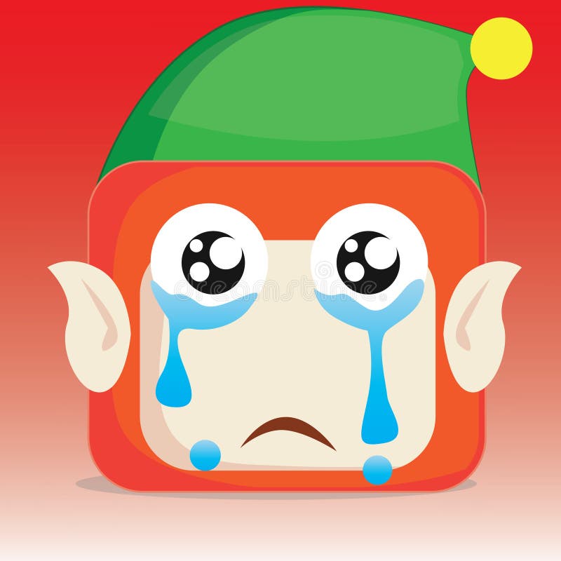 Elf Crying. Vector Illustration Decorative Design Stock Vector ...