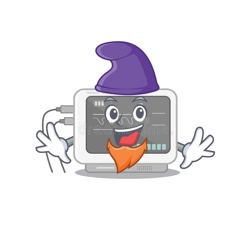 Elf Ecg Machine Cartoon with the Character Stock Vector - Illustration ...