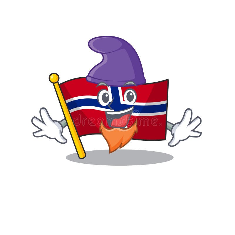 Elf Flag Norway Character Shaped on Cartoon Stock Vector - Illustration ...