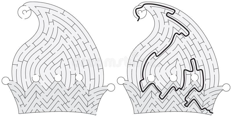 Elf hat maze stock vector. Illustration of game, path - 205198697
