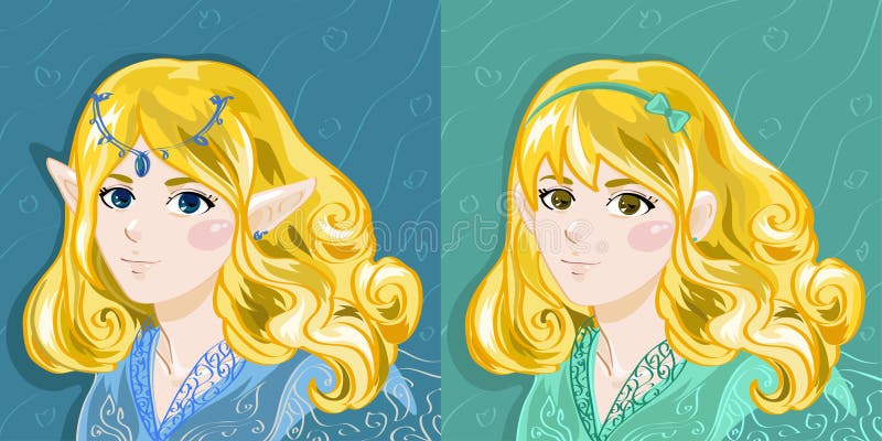 Elf and Human Girl stock vector. Illustration of illustrations - 38038427