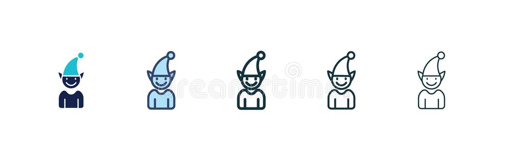 Elf Icon Vector Set on White Background Stock Vector - Illustration of ...