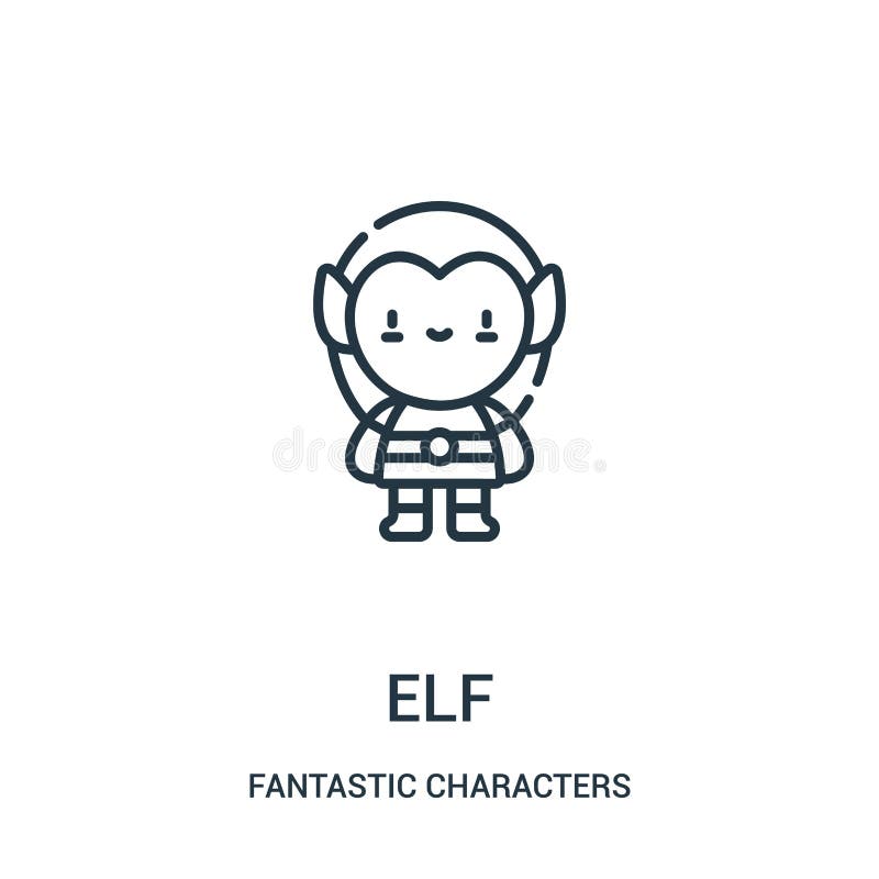 Christmas Cute Elf Black Icon, Vector Sign On Isolated Background ...