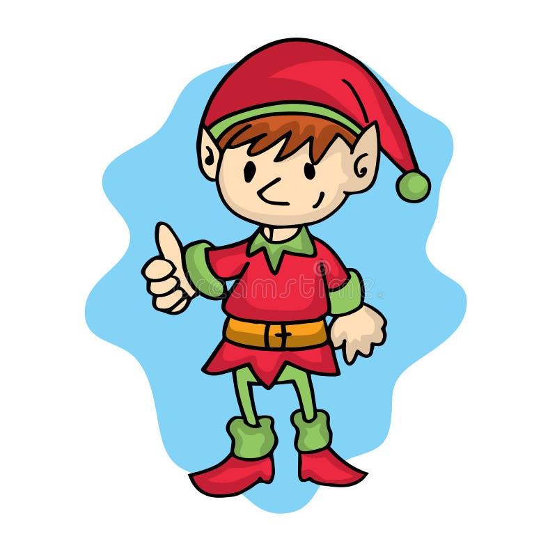 Elf Pose Cartoon Christmas Theme Stock Vector - Illustration of costume ...