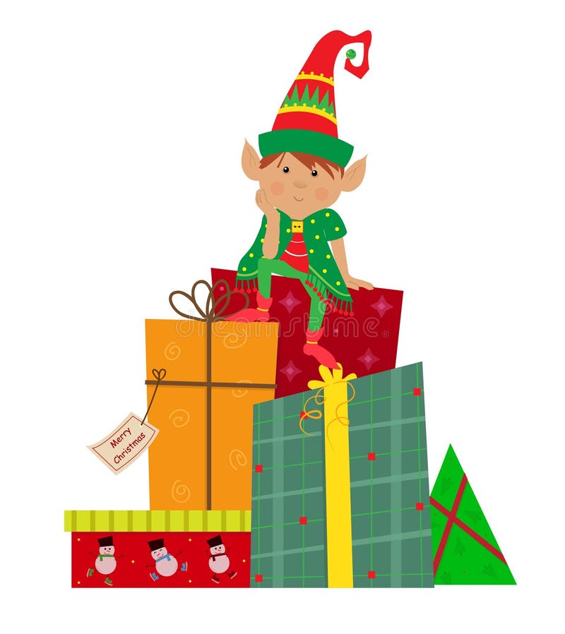 Elf and Presents stock vector. Illustration of christmas - 46312304