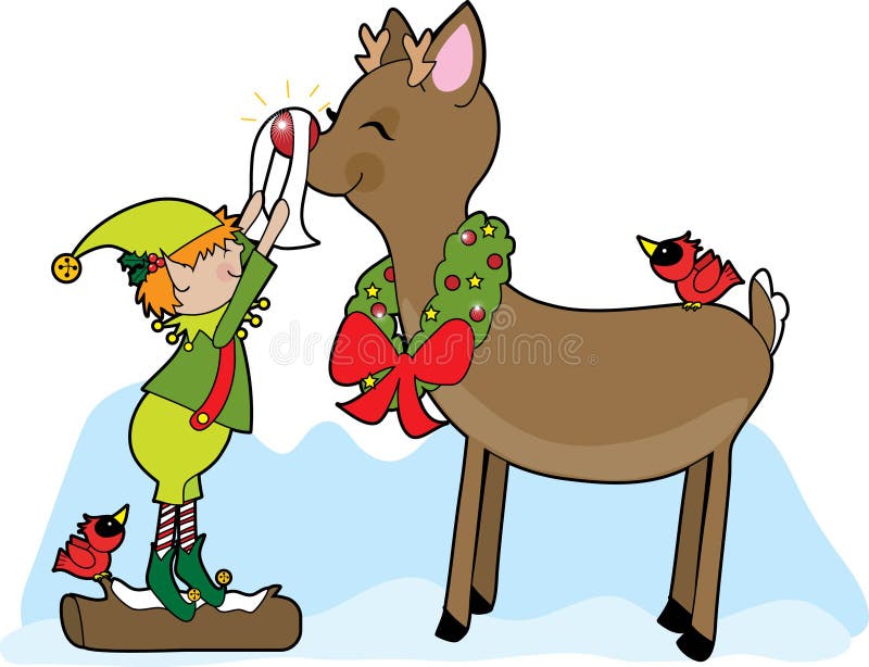 Elf and Rudolf stock vector. Illustration of fantasy, famous - 3482424