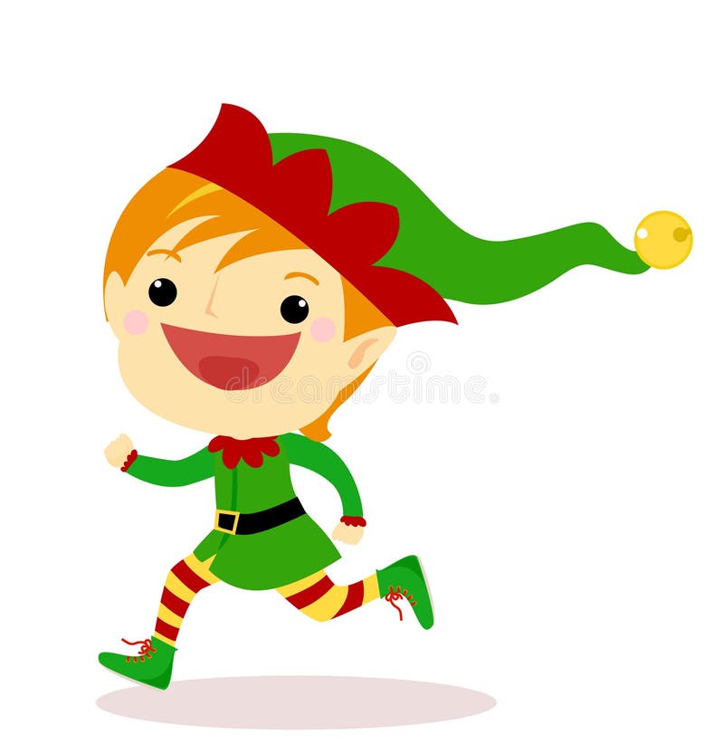 Elf running stock vector. Illustration of running, xmas - 17344423