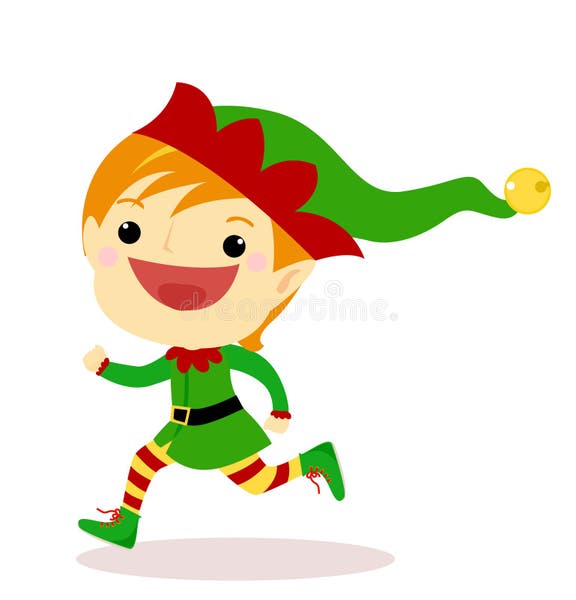 Elf running stock vector. Illustration of running, xmas - 17344423