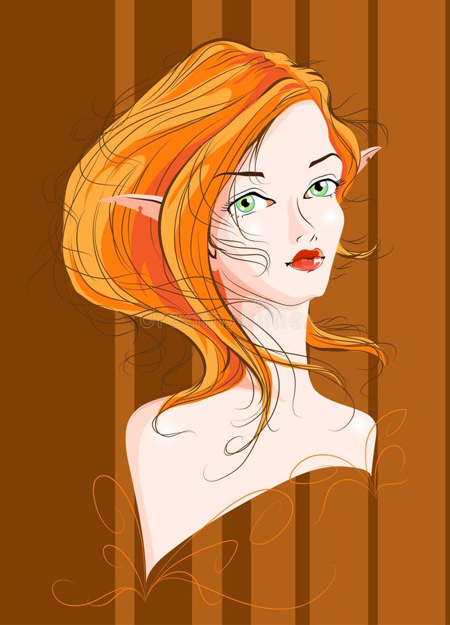 Elf s woman face stock vector. Illustration of black - 13774874