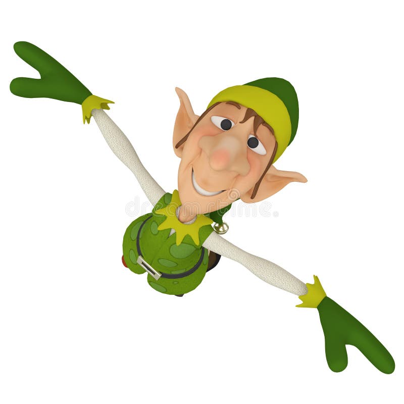 Elf santa helper jump up stock illustration. Illustration of holiday ...