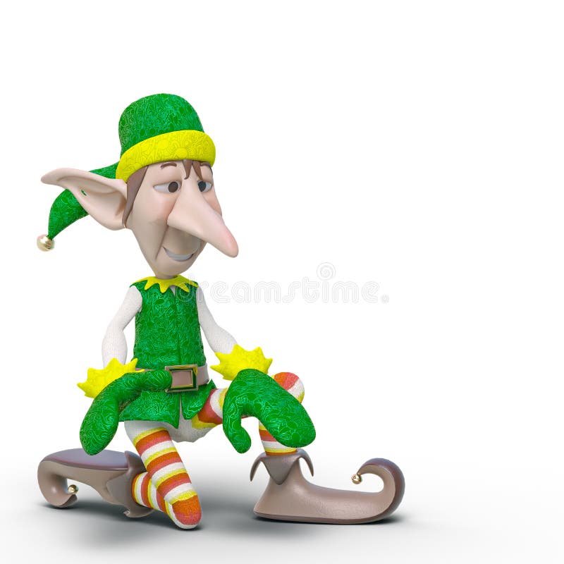 Elf Santa Helper is Tracking the Xmas Stock Illustration - Illustration ...
