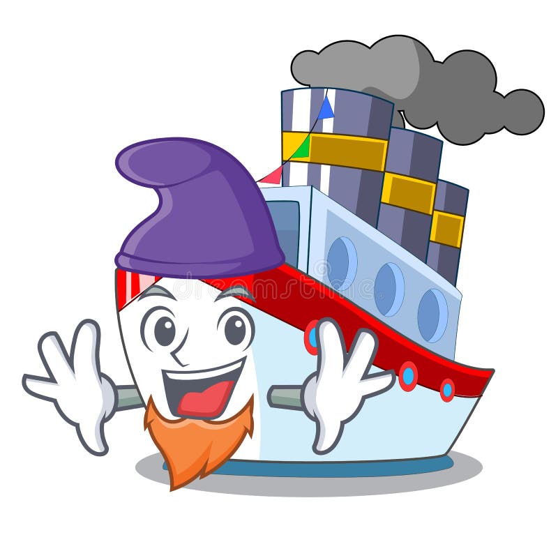 Elf Ship in the Transportation Ocean Mascot Stock Vector - Illustration ...