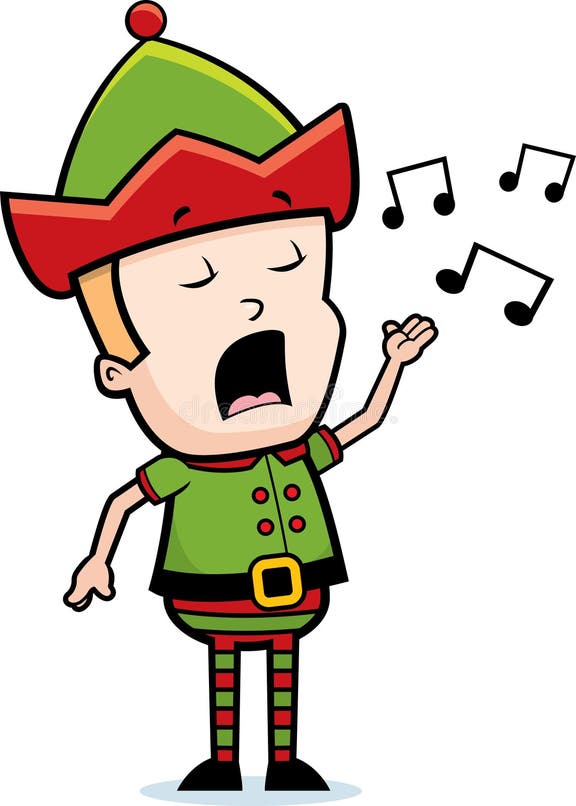 Elf Singing stock vector. Illustration of xmas, child - 10088604