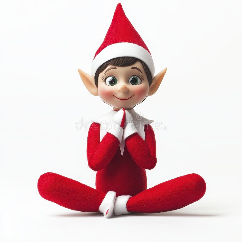 An Elf Sitting in a Cute Pose Stock Image - Image of leaf, green: 339902801