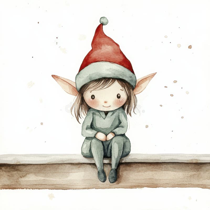 An Elf Sitting in a Cute Pose Stock Photo - Image of myth, cheer: 339903442