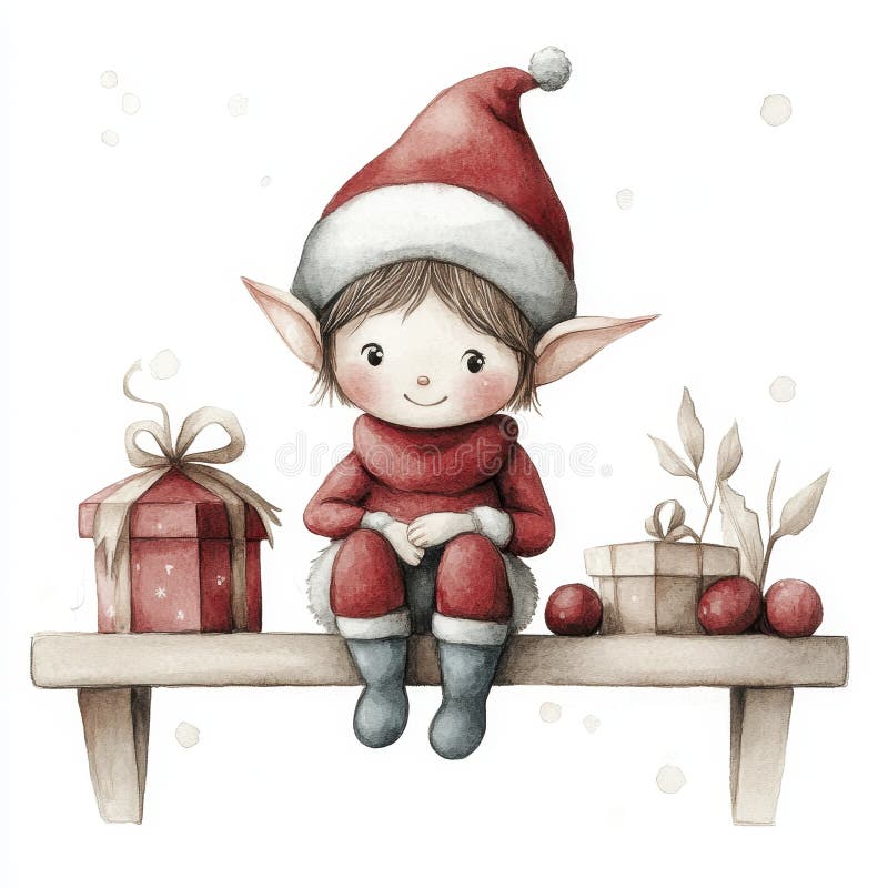 An Elf Sitting in a Cute Pose Stock Photo - Image of myth, cheer: 339903442