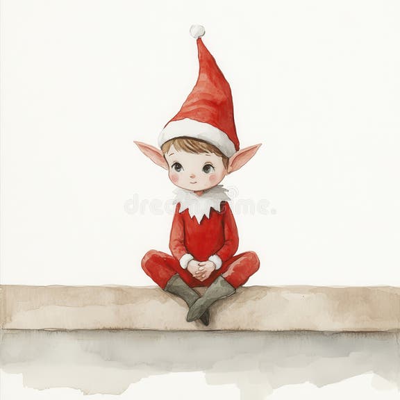 An Elf Sitting in a Cute Pose Stock Photo - Image of pose, surround ...