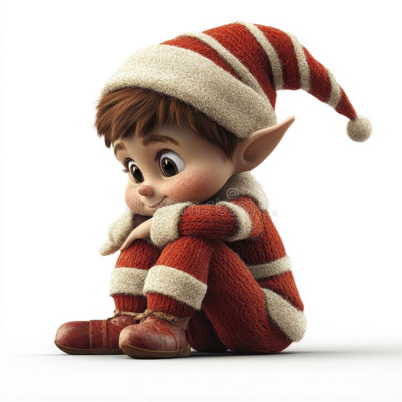 An Elf Sitting in a Cute Pose Stock Photo - Image of myth, cheer: 339903442