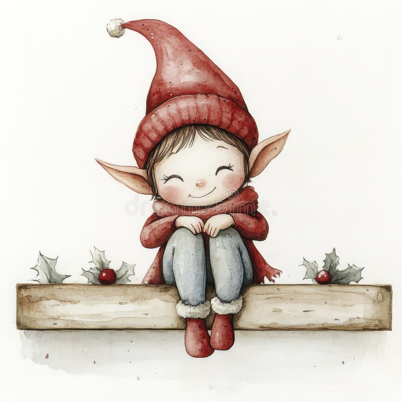 An Elf Sitting in a Cute Pose Stock Photo - Image of myth, cheer: 339903442