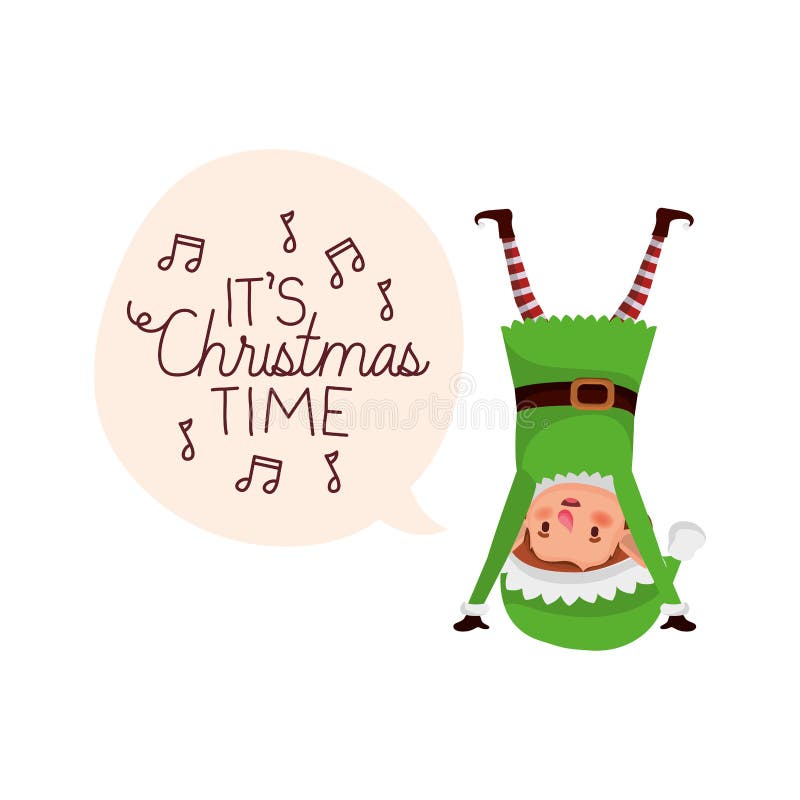 Elf with Speech Bubble about Christmas Avatar Character Stock ...