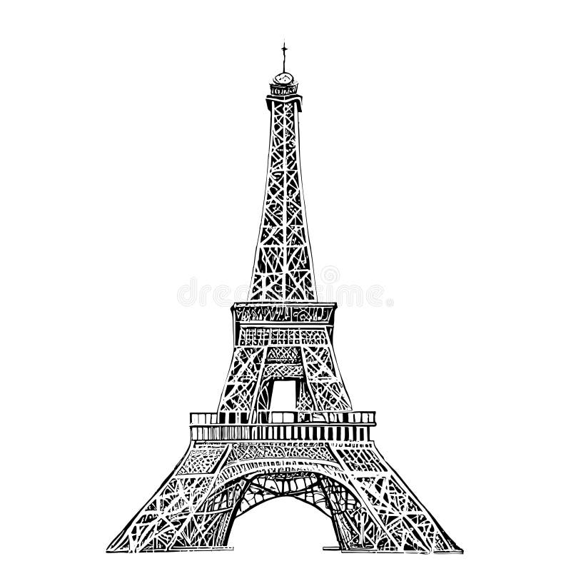 Elf Tower Abstract Sketch Hand Drawn Engraving Style Stock Vector ...