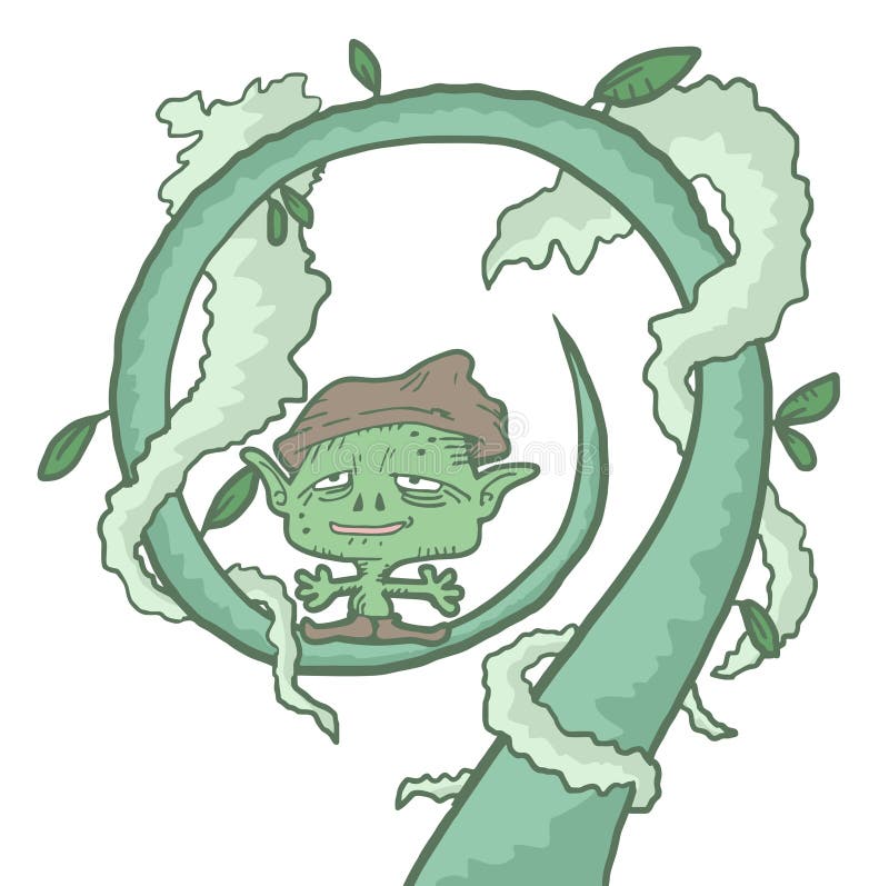 Elf and tree stock vector. Illustration of bark, design - 39980207