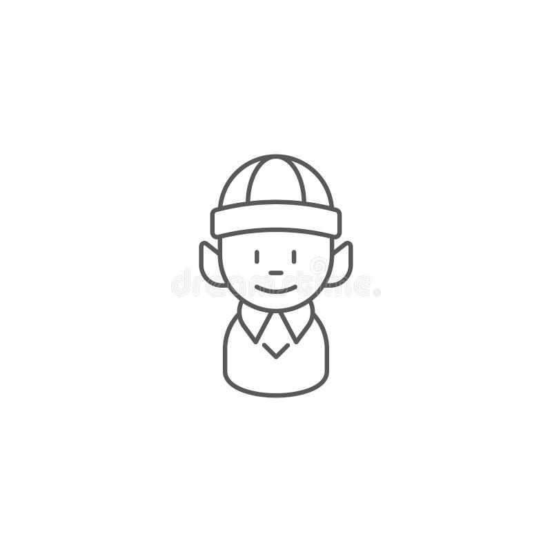 Elf Vector Icon Symbol Isolated on White Background Stock Vector ...