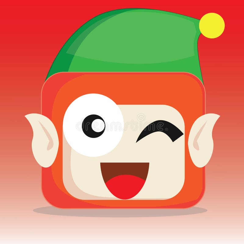 Elf Winking. Vector Illustration Decorative Design Stock Vector ...