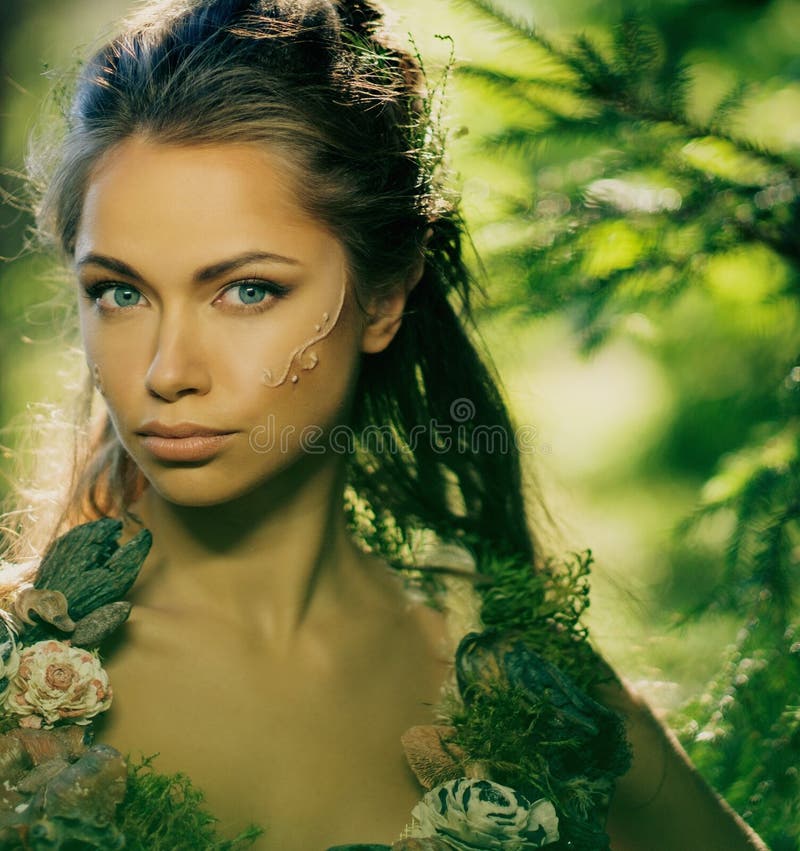 Elf woman in a forest stock image. Image of magical, folklore - 57866897