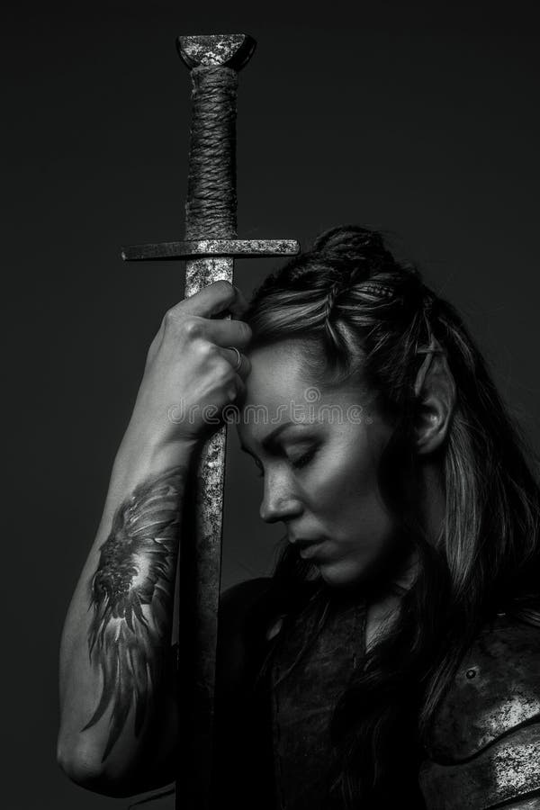 Beautiful Elf Woman with Sword Stock Photo - Image of costume ...