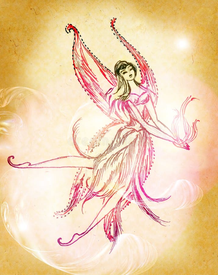 Croquis de crayon d'aile illustration stock. Illustration du image ...