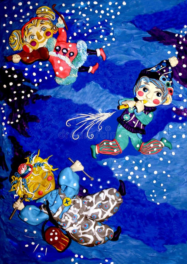 Kinder Mit Musikinstrumenten Stock Abbildung - Illustration von ...