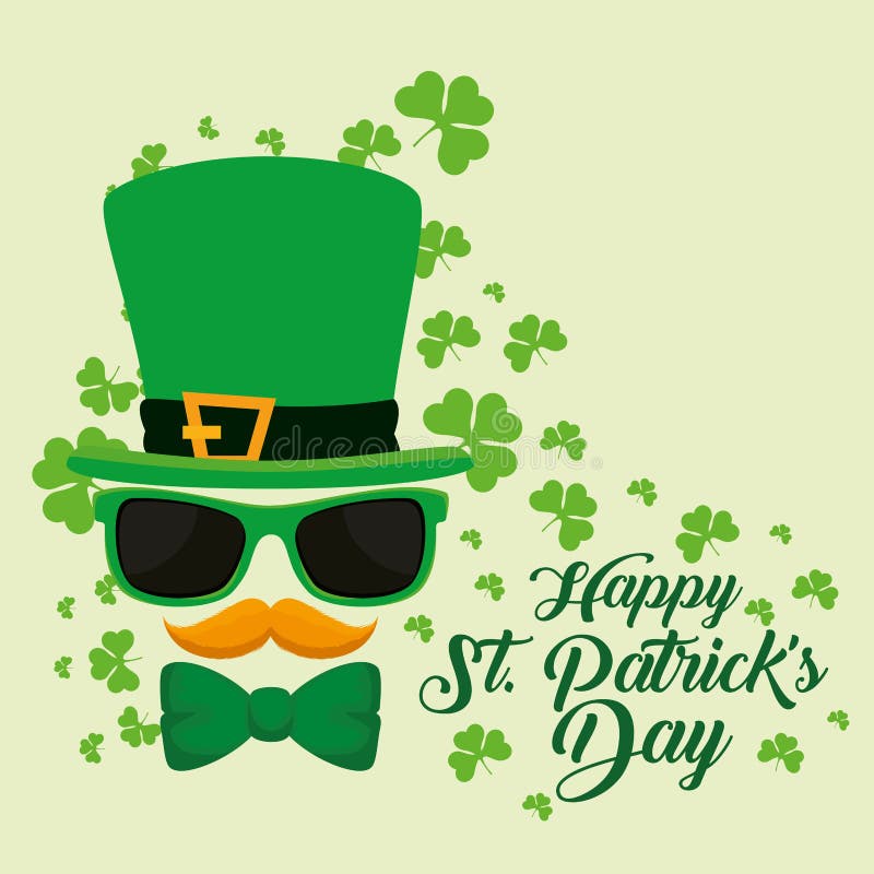 Elfo Di St Patrick Con Il Cappello E Gli Occhiali Da Sole Illustrazione ...