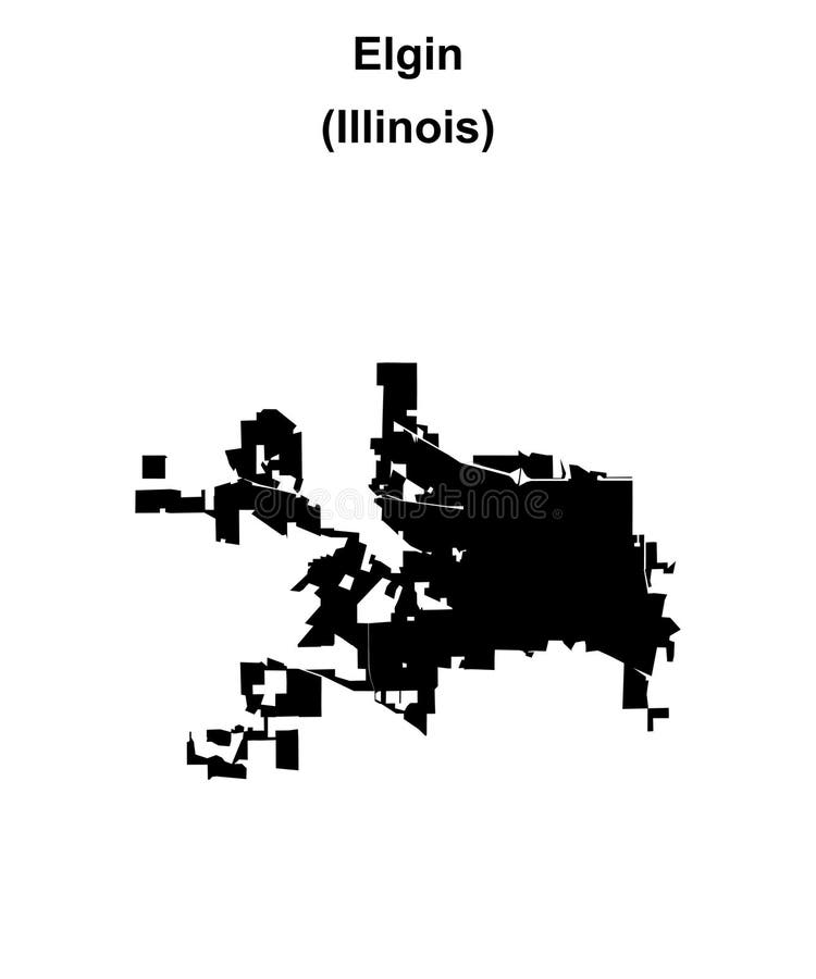 Elgin outline map stock vector. Illustration of blank - 357275705