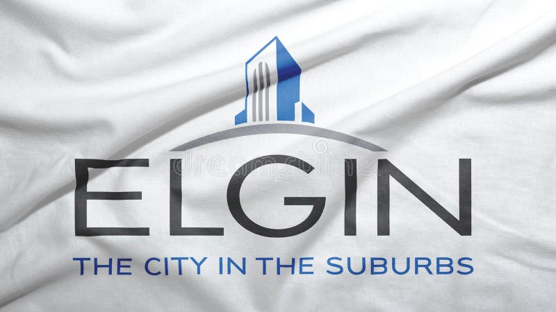 Elgin of Illinois of United States Flag Background Stock Illustration ...