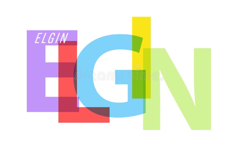 ELGIN. the Name of the City on a White Background Stock Vector ...