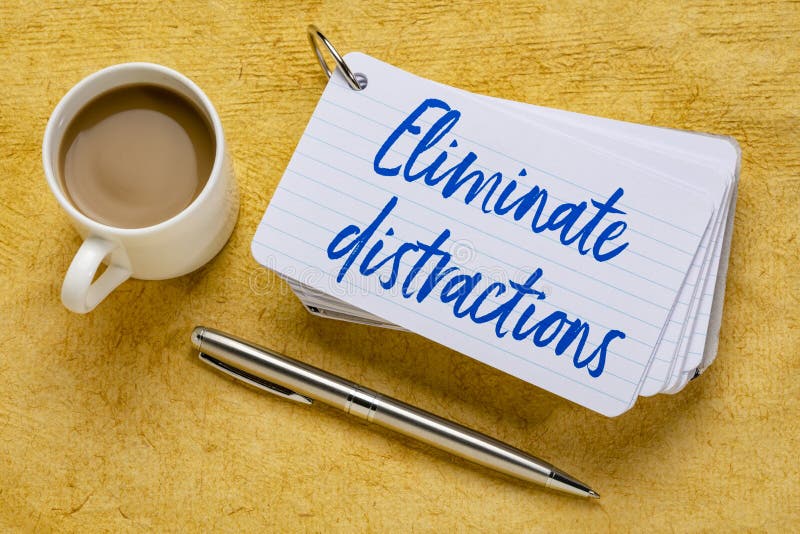 Eliminate Distractions Reminder Stock Photo - Image of distraction ...