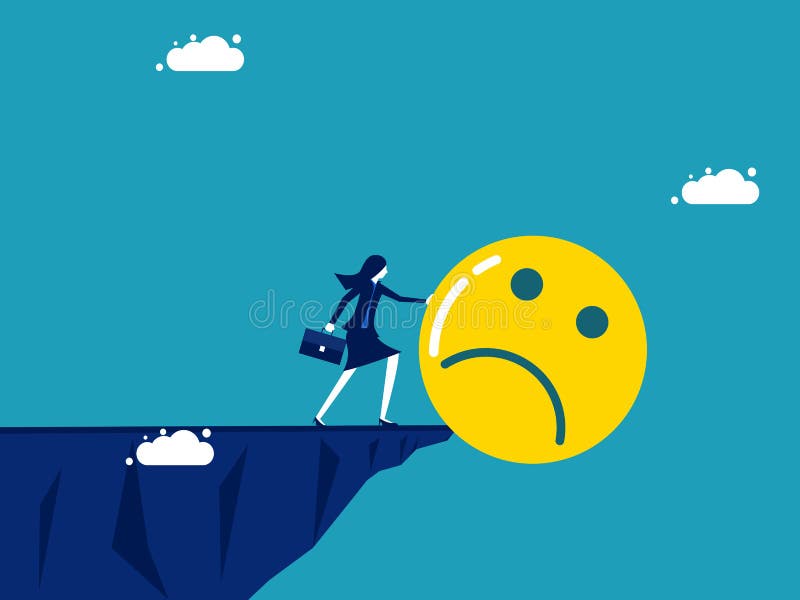 Eliminate Negative Thoughts. Businesswomen Leave Negative Thoughts ...