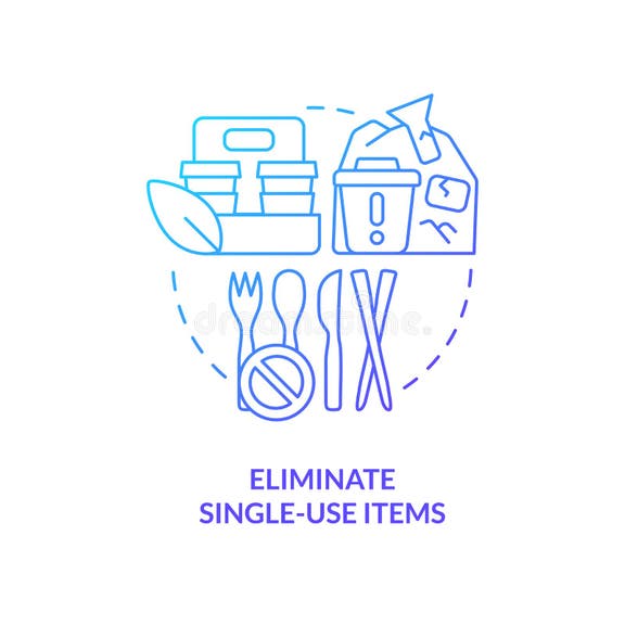 Eliminate Single-use Items Blue Gradient Concept Icon Stock Vector ...