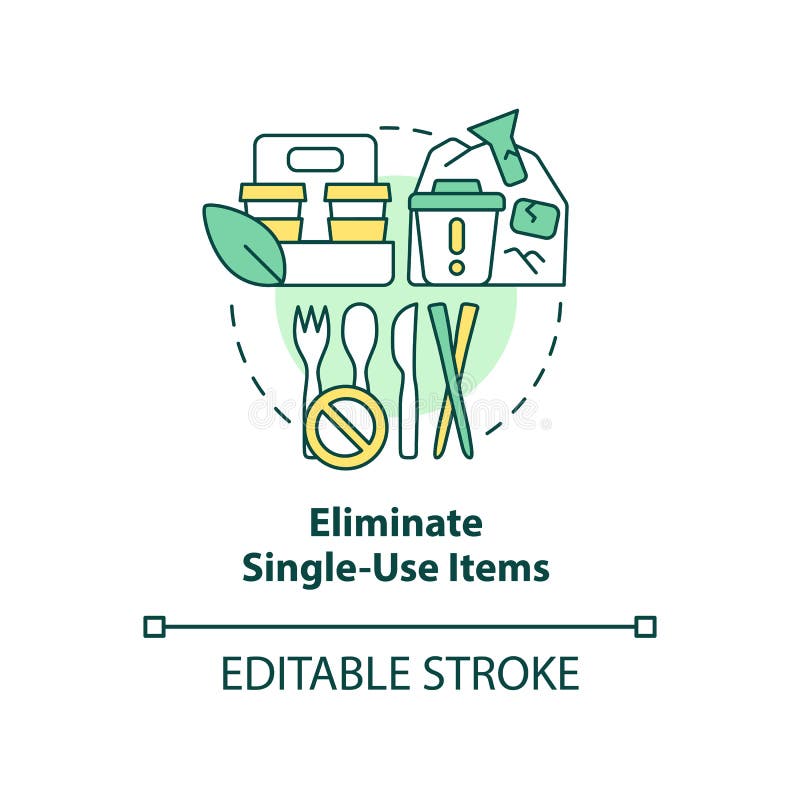 Eliminate Single-use Items Concept Icon Stock Vector - Illustration of ...