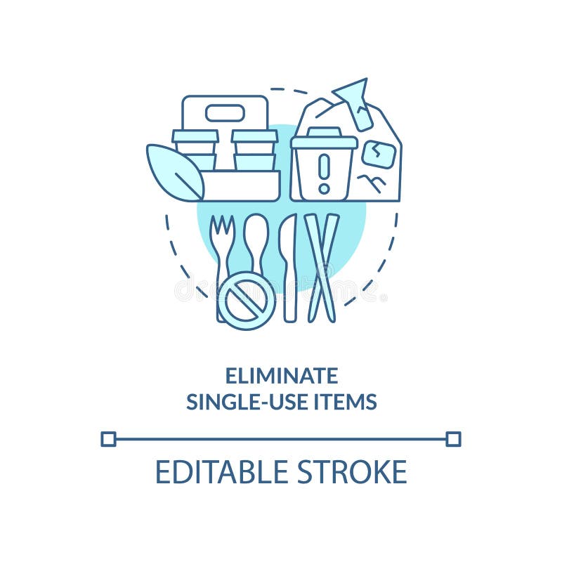 Eliminate Single-use Items Turquoise Concept Icon Stock Vector ...