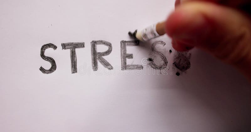 Eliminate Stress by Erasing Word Stock Photo - Image of mistake ...