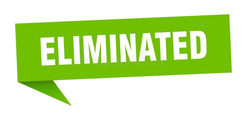 Eliminated Speech Bubble. Eliminated Ribbon Sign Stock Vector ...