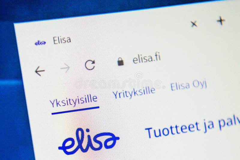 Elisa.fi Web Site. Selective Focus. Editorial Photography - Image of ...