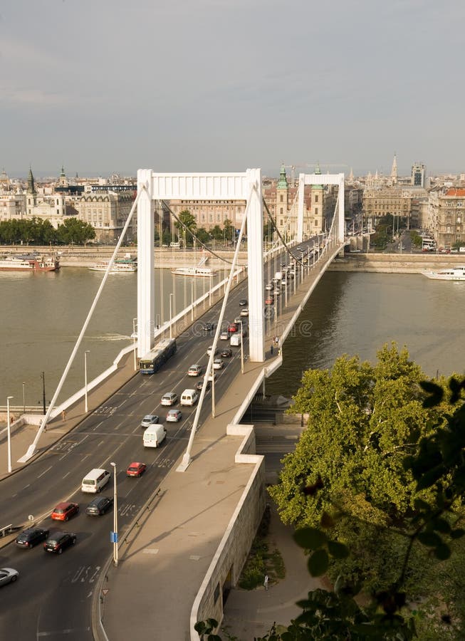 Elizabeth Bridge, Budapest, Hungary from Citadel Stock Image - Image of ...