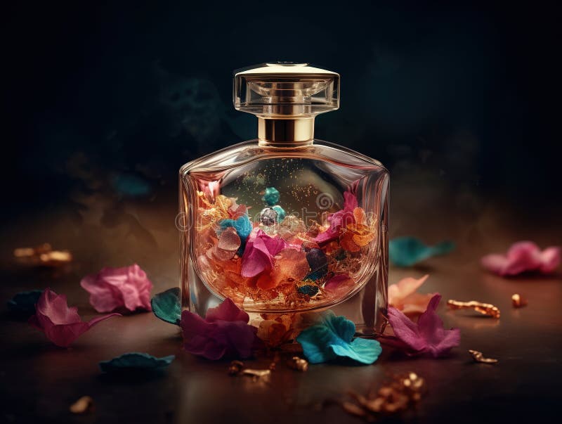 Elite Perfume with Beautiful Flowers. Template for Product Presentation ...