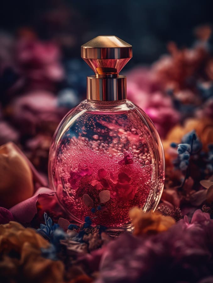 Elite Perfume with Beautiful Flowers. Template for Product Presentation ...