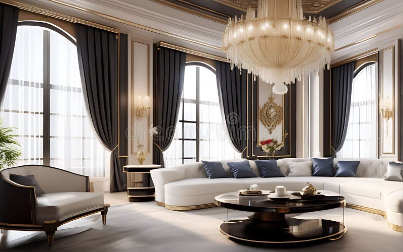 Elite Retreat: Opulent High-End Room Interior in a Luxurious Classy ...